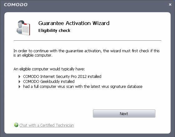 Activating Comodo Internet Security Guarantee Coverage | Comodo Internet Security v5.9/5.10